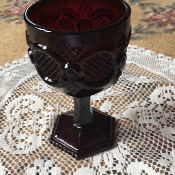 Avon | Kitchen | Vintage Avon Cape Cod Ruby Red Collection Water Goblet ...